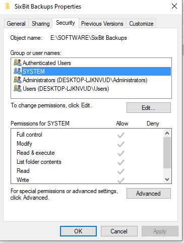 Setting Database Backup Permissions - Knowledgebase - SixBit Software